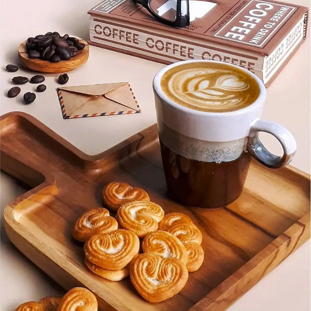 Cangkir Ring Putih Coklat
