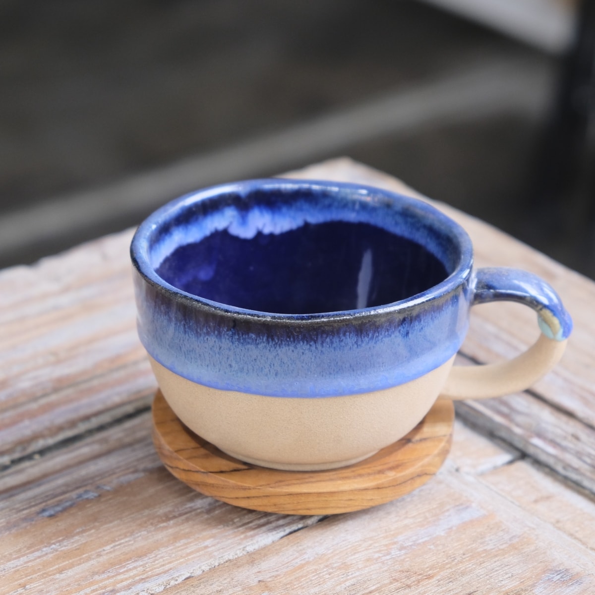 Cangkir Cappucino Sea Sand Biru