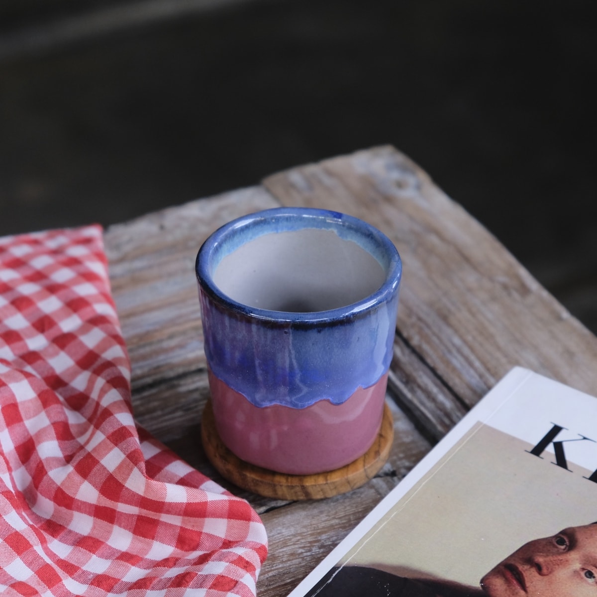 Cangkir Unhandle Biru Pinkwash