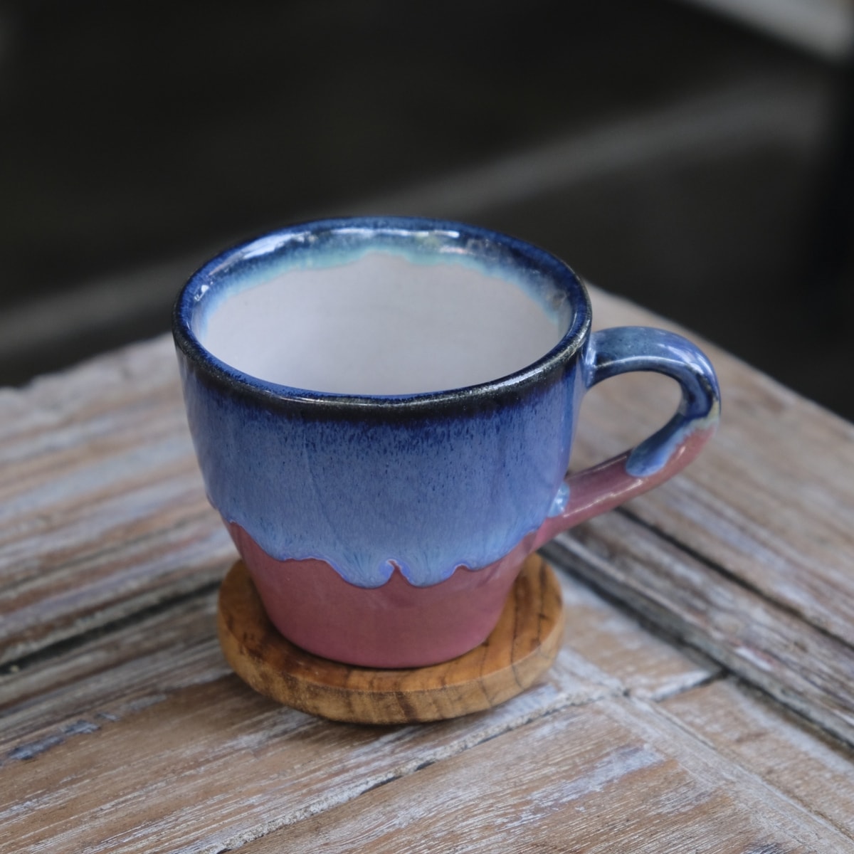 Cangkir Latte Biru Pinkwash